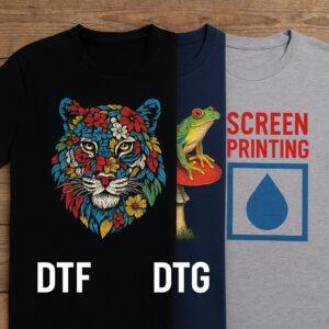 DTF vs. DTG vs. Screen Printing: What’s the Difference? - Inkdrop Transfers